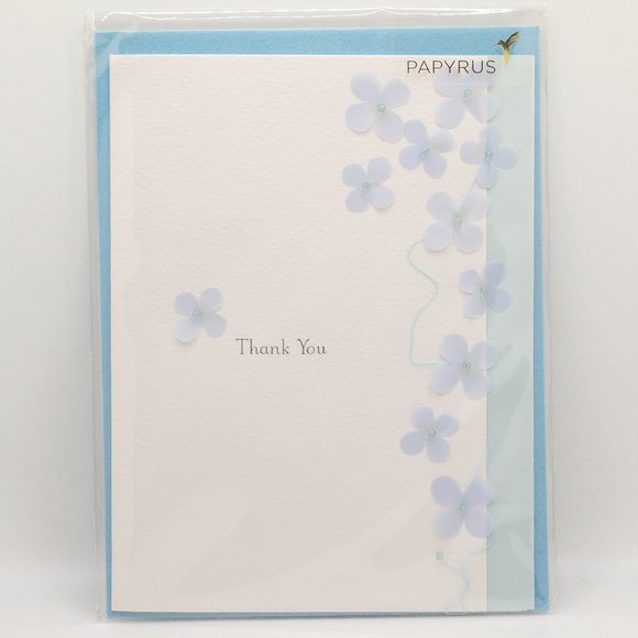 Papyrus | Party Supplies | Thank You Light Blue Flowers Papyrus Card ...